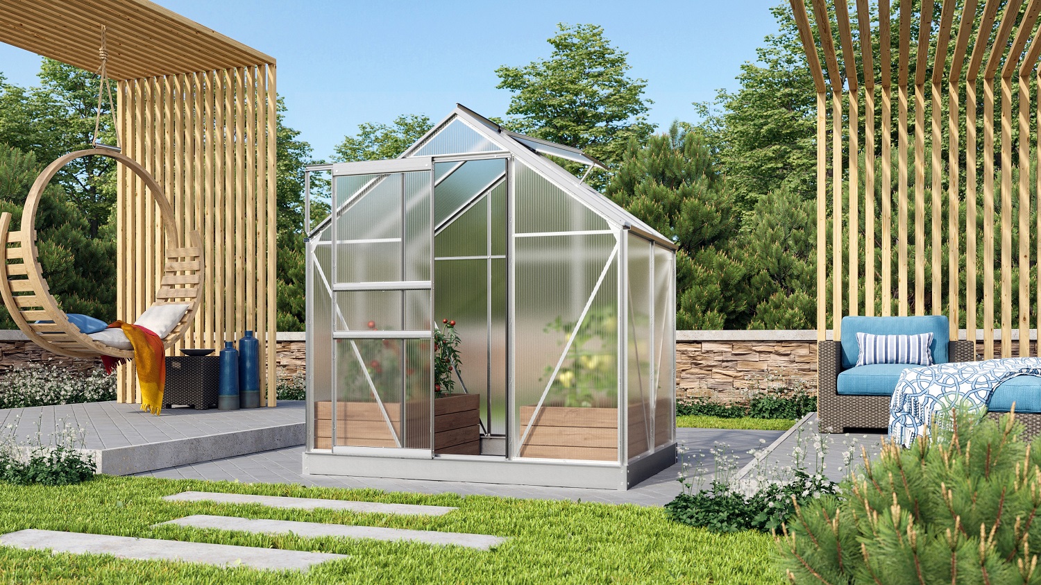 Gartenshop-Hartmann - Vitavia Gewächshaus Planet 2500, 195x131cm, 2,5m² ...